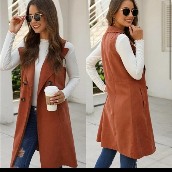 Private Label | Jackets & Coats | Stylish Rust Button Vest | Poshmark
